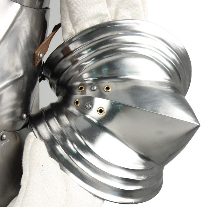 Medieval Gothic Armor Couter 18 Gauge Polished Steel Knights Elbow Set ...